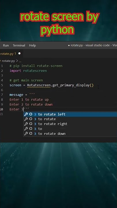 rotate your desktop screen using python rotate-screen library - YouTube