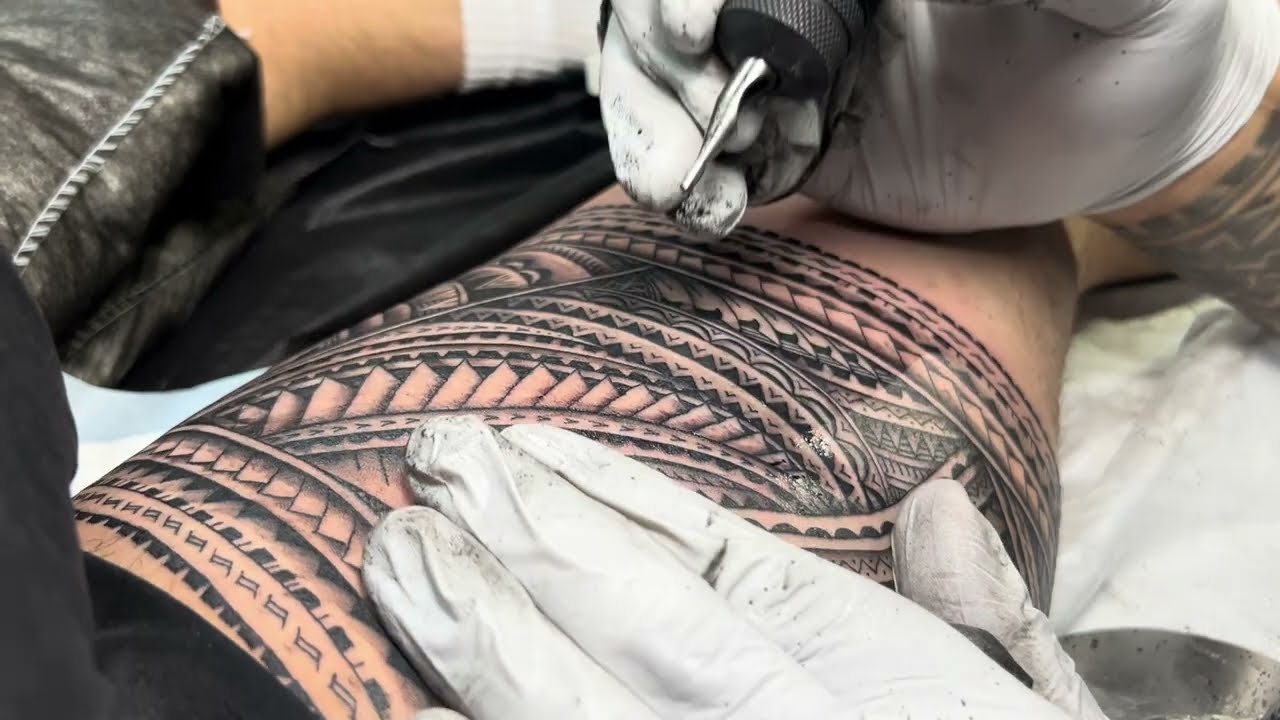 thigh | tauvae | tatau | samoa | Polynesia @samoanmiketatau - YouTube