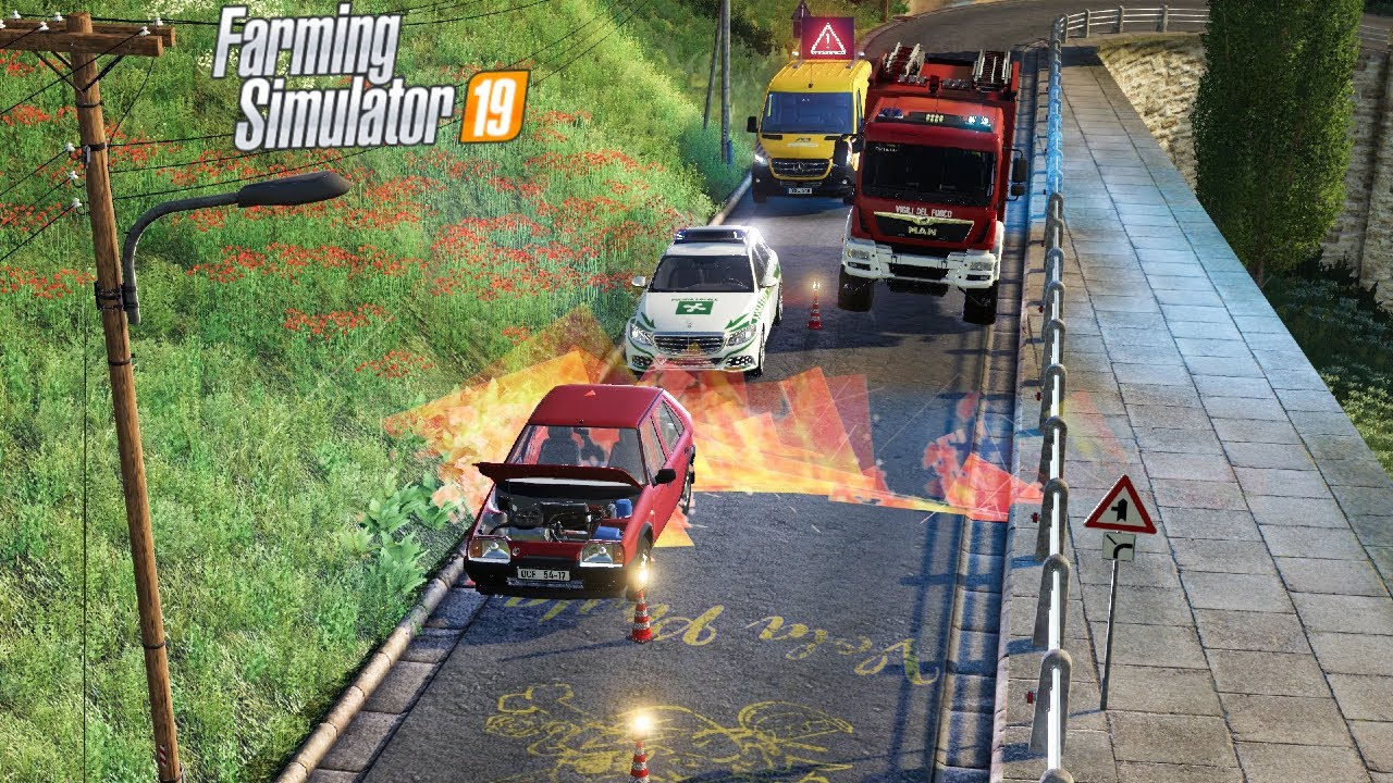 FS19 EMERGENCY #41 - Soccorso Stradale per auto in fiamme! - YouTube