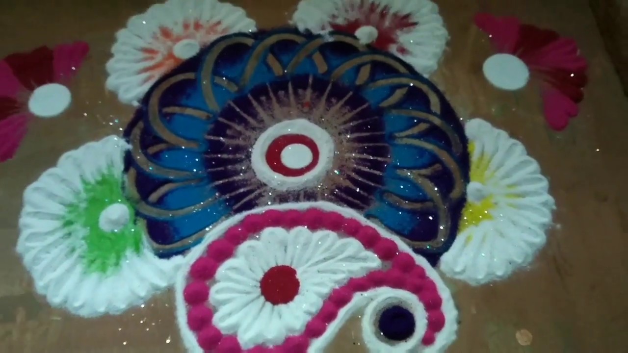Simple attractive rangoli || colour world || koyari rangoli design ...