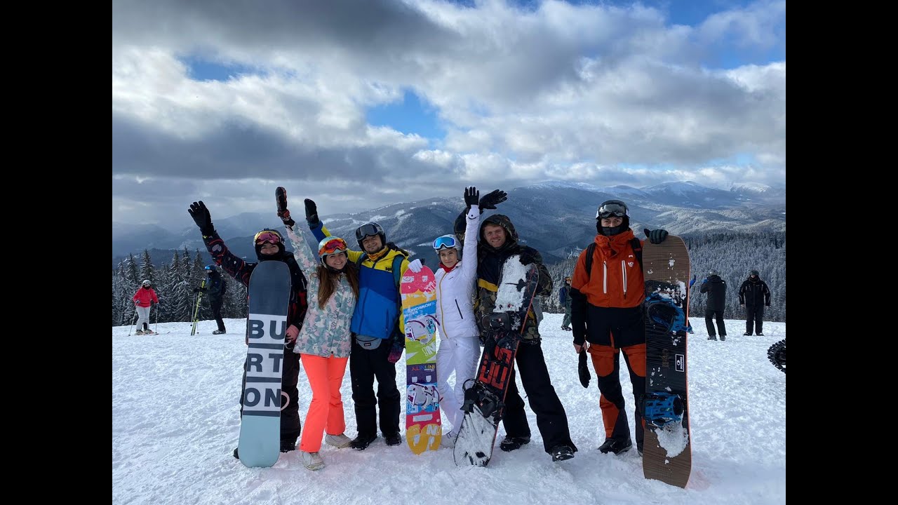 snowboarding at bukovel, end of 01 21 - YouTube