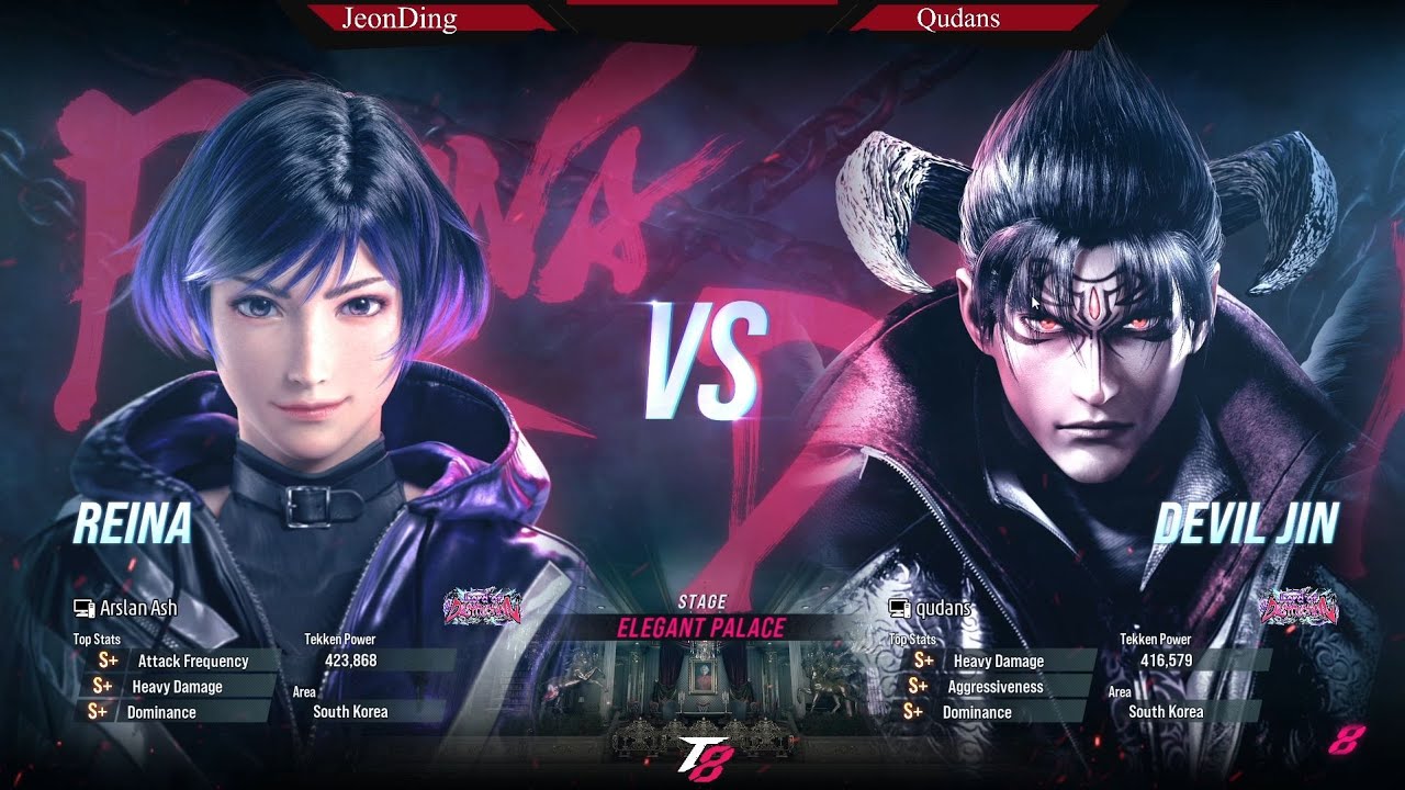 T8 💥 Qudans (Devil Jin) Vs JeonDDing (Reina) 💥 Tekken 8 High Level ...