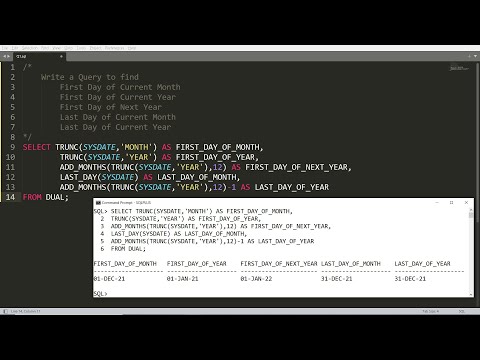 Query to Find First day of current month, year and next year & last day of month & year - Oracle SQL