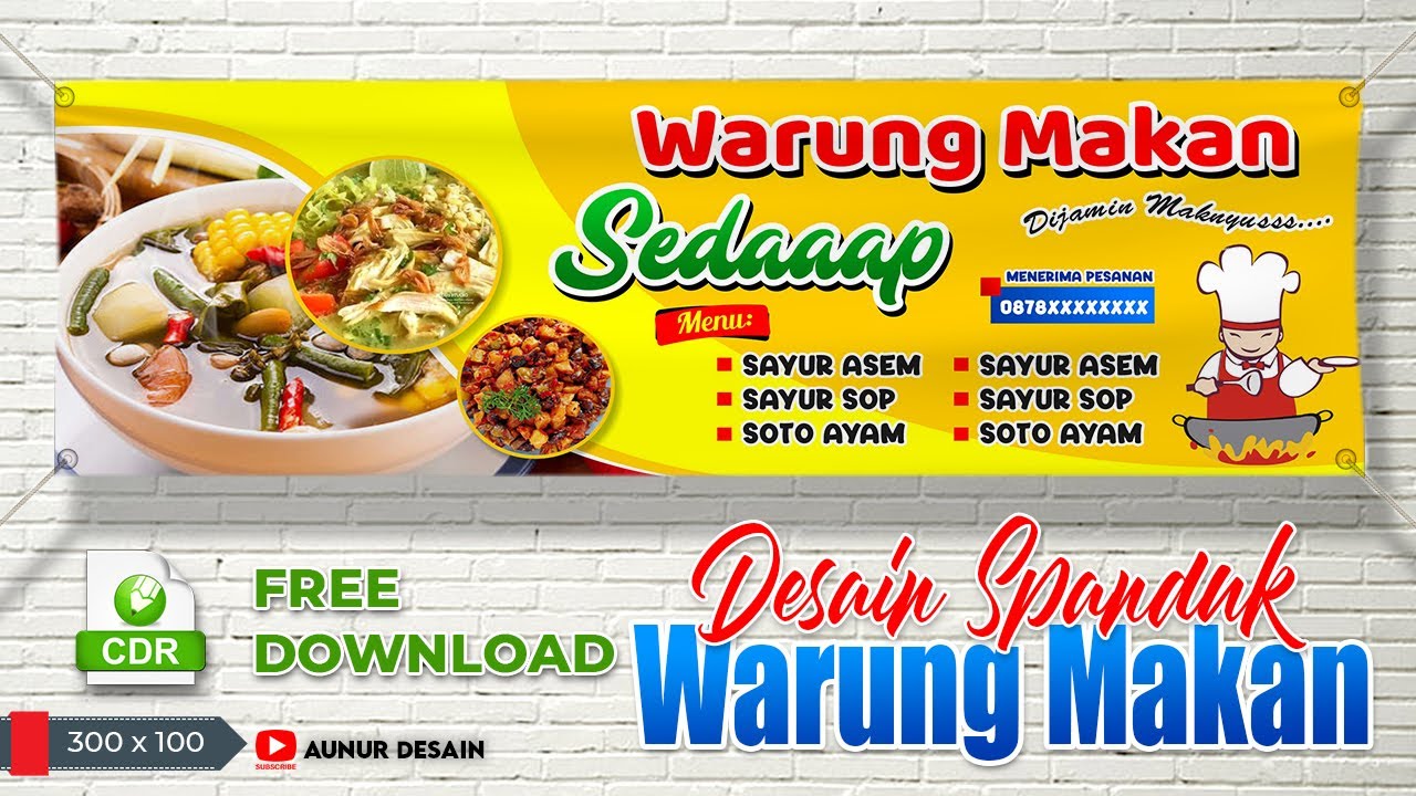 Desain Spanduk Warung Makan Sedaaap - Free Template CDR - YouTube