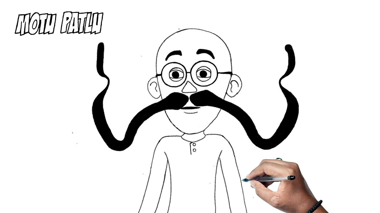 How To Draw Patlu From Motu Patlu | Patlu Drawing Step By Step Tutorial ...