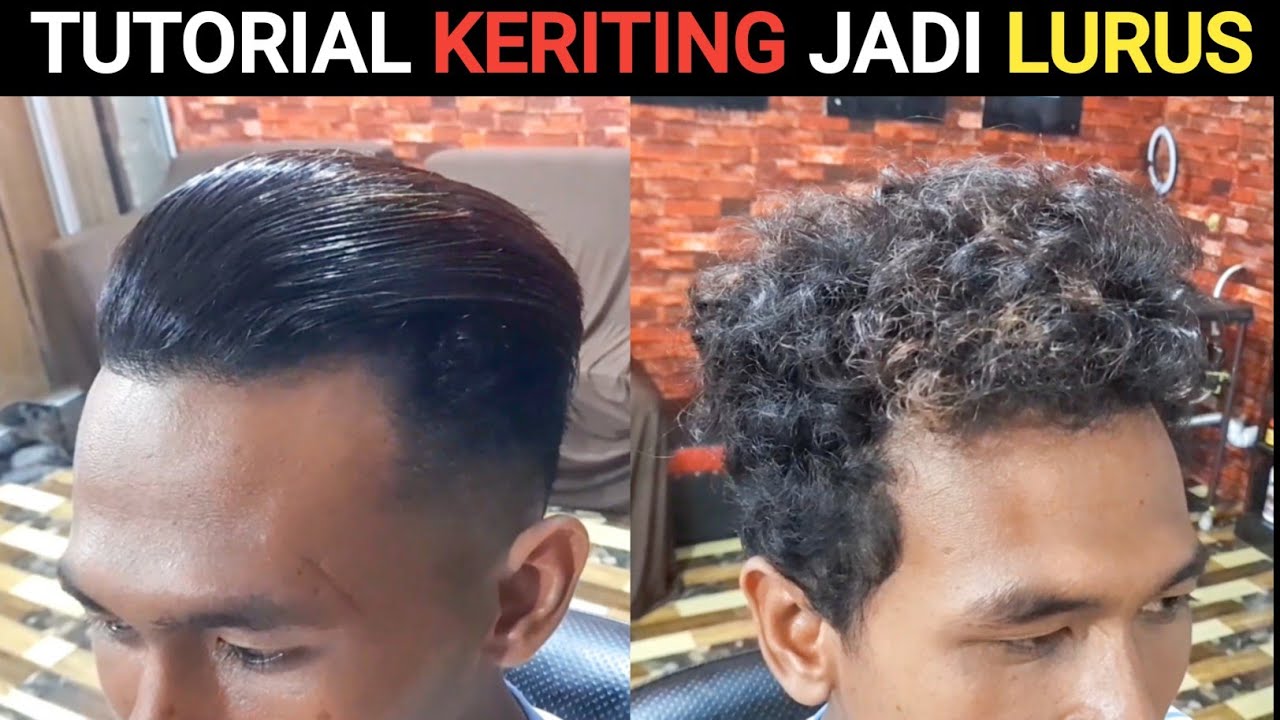 keriting jadi lurus, tutorial meluruskan rambut pria - YouTube