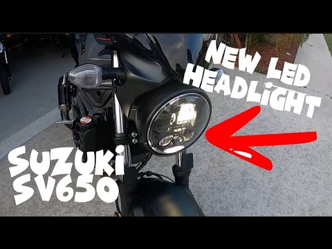 2023 Suzuki SV650 headlight upgrade MOTODEMIC Evo S LED - YouTube