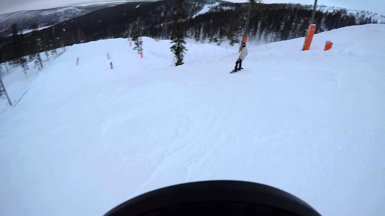 Levi snowpark rail ski Gopro test - YouTube