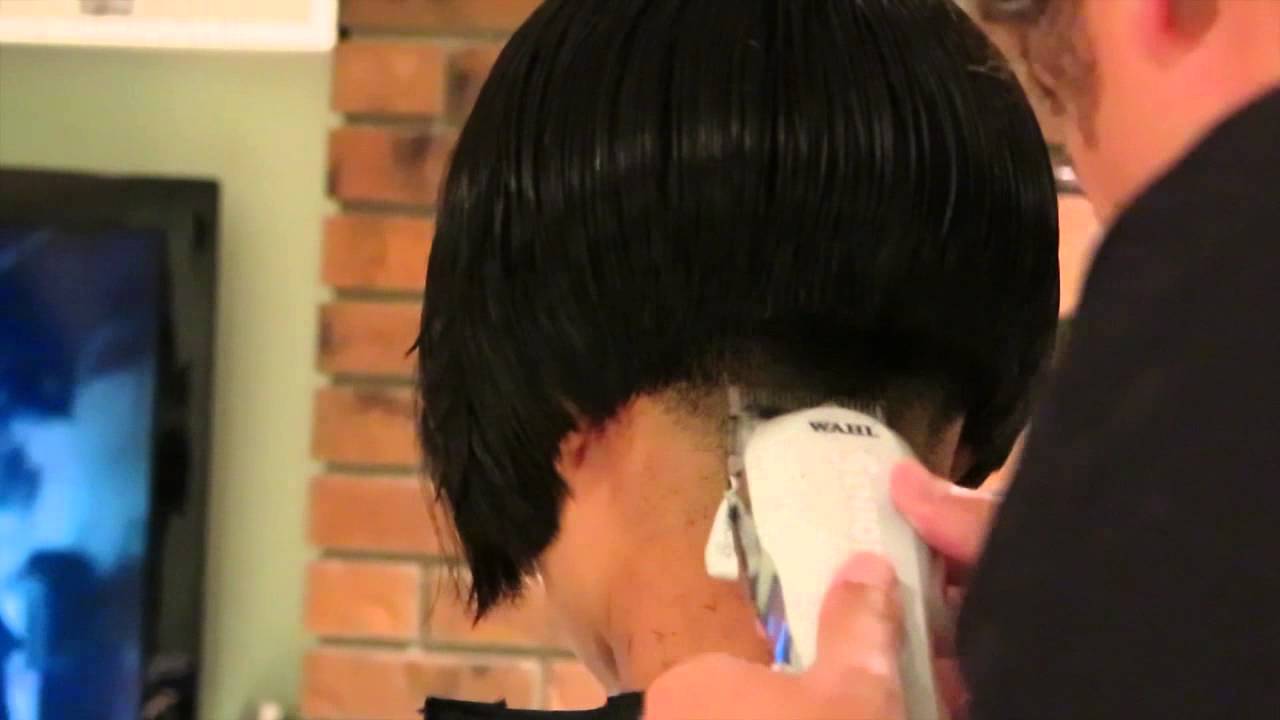 August Bob Haircut with buzzed nape - YouTube