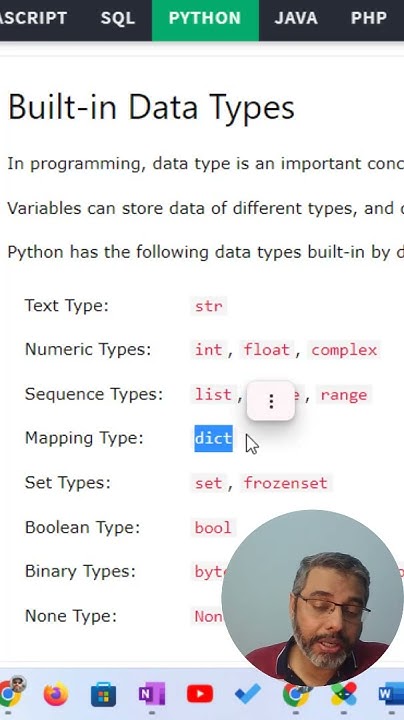 Python Short 6 Data Types In Python Pythonprogramming Pythontutorial Pythonshorts Youtube
