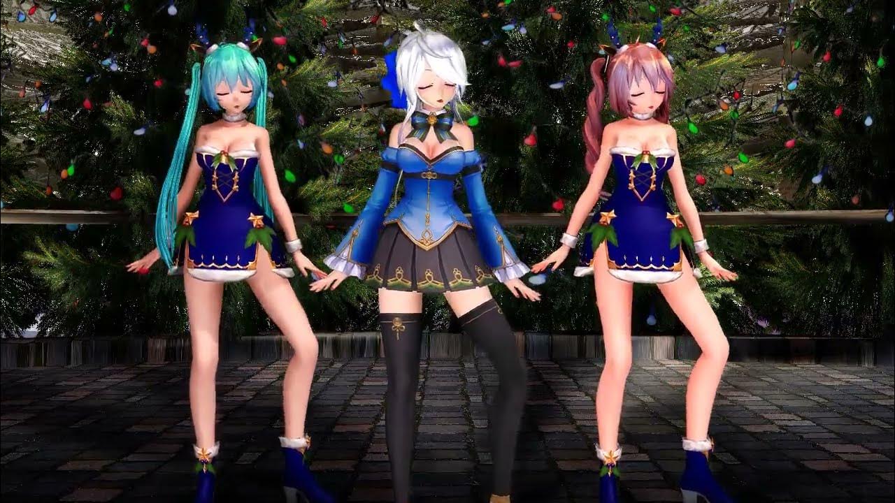 MMD Tda Christmas Miku, Haku Teto (Jingle Bells) - YouTube