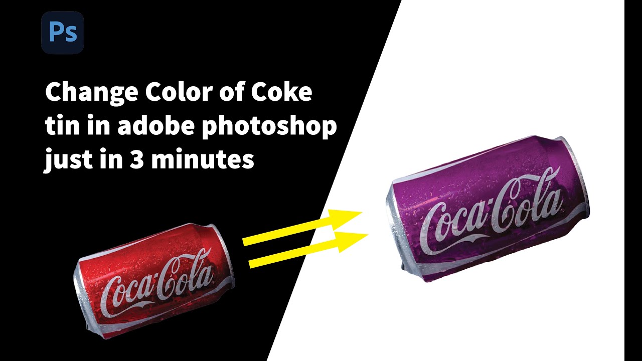 Know how to change the color of Coke tin in Adobe Photoshop || just in ...