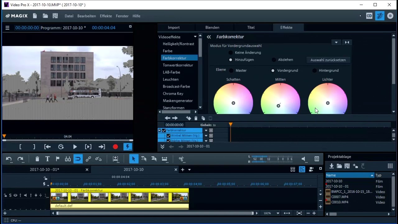 Farbkorrektur und Color Grading mit Magix Video Pro X - 3. Teil ...