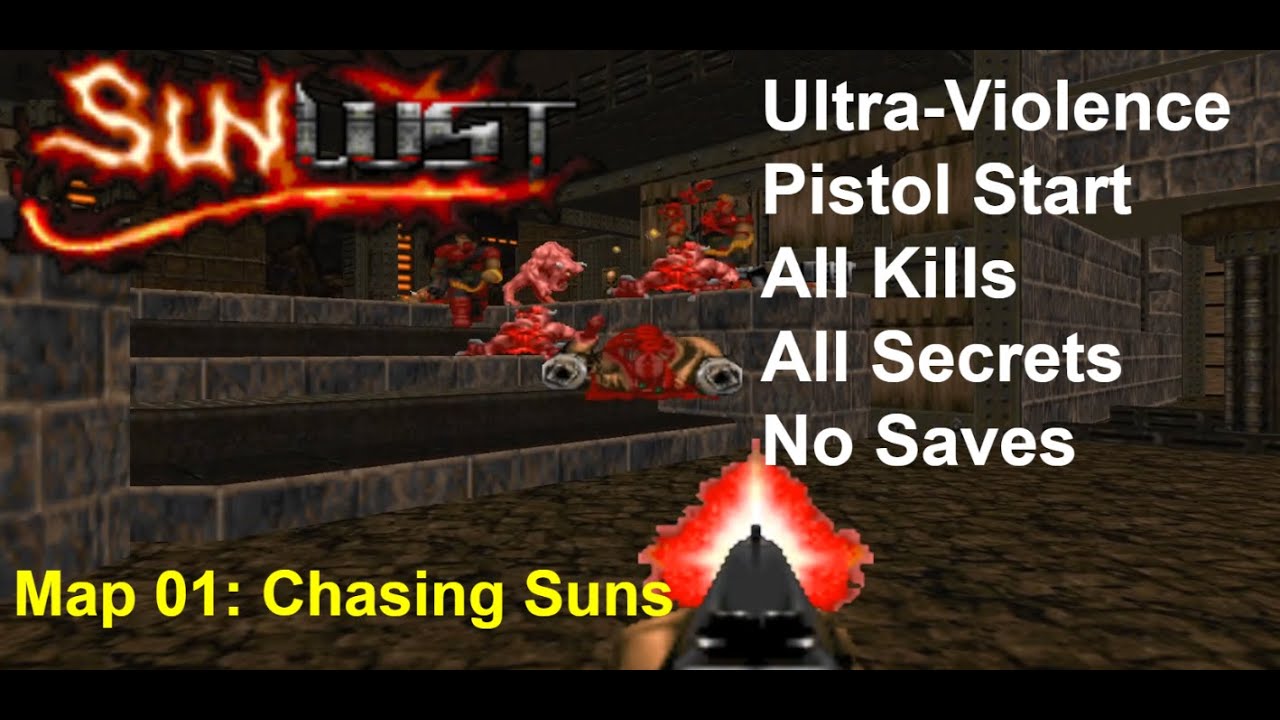 Doom II: Sunlust Map 1: Chasing Suns (Ultra-Violence 100%) - YouTube