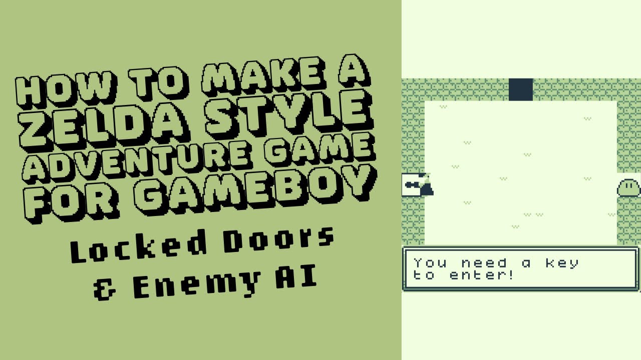 Make a Zelda Style Game Boy Game: Locked Doors & Enemy AI - YouTube