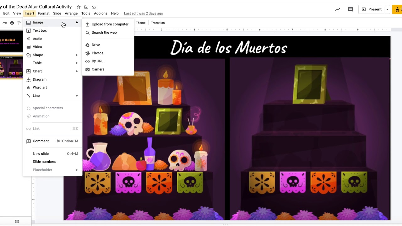 Day of the Dead Digital Altar Activity on Google Slides - YouTube