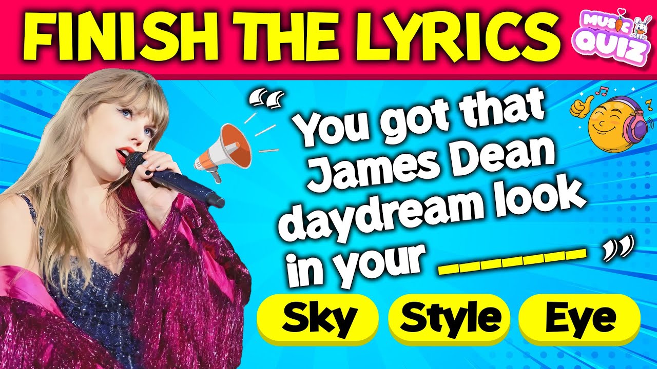 FINISH THE LYRICS ️ 50 Famous Taylor Swift Songs | Music Quiz Challenge ...