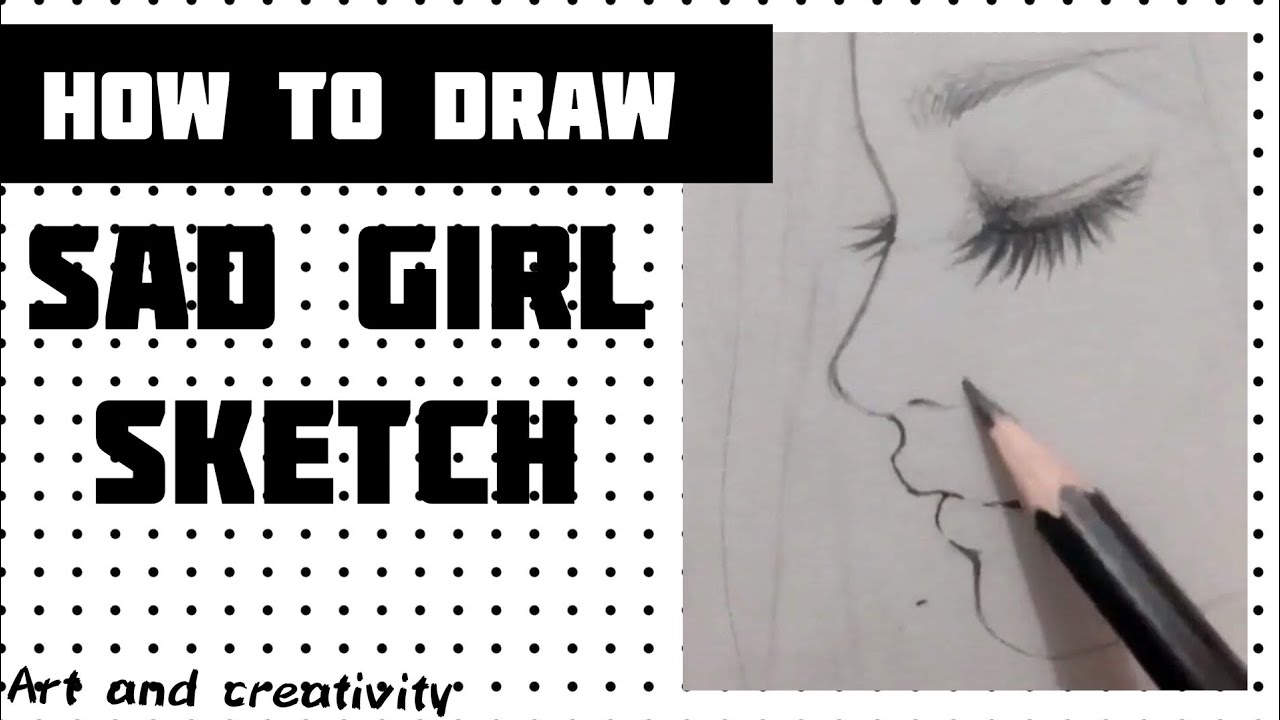 how to draw sad girl sketch step by step #sad #trendingshorts # ...