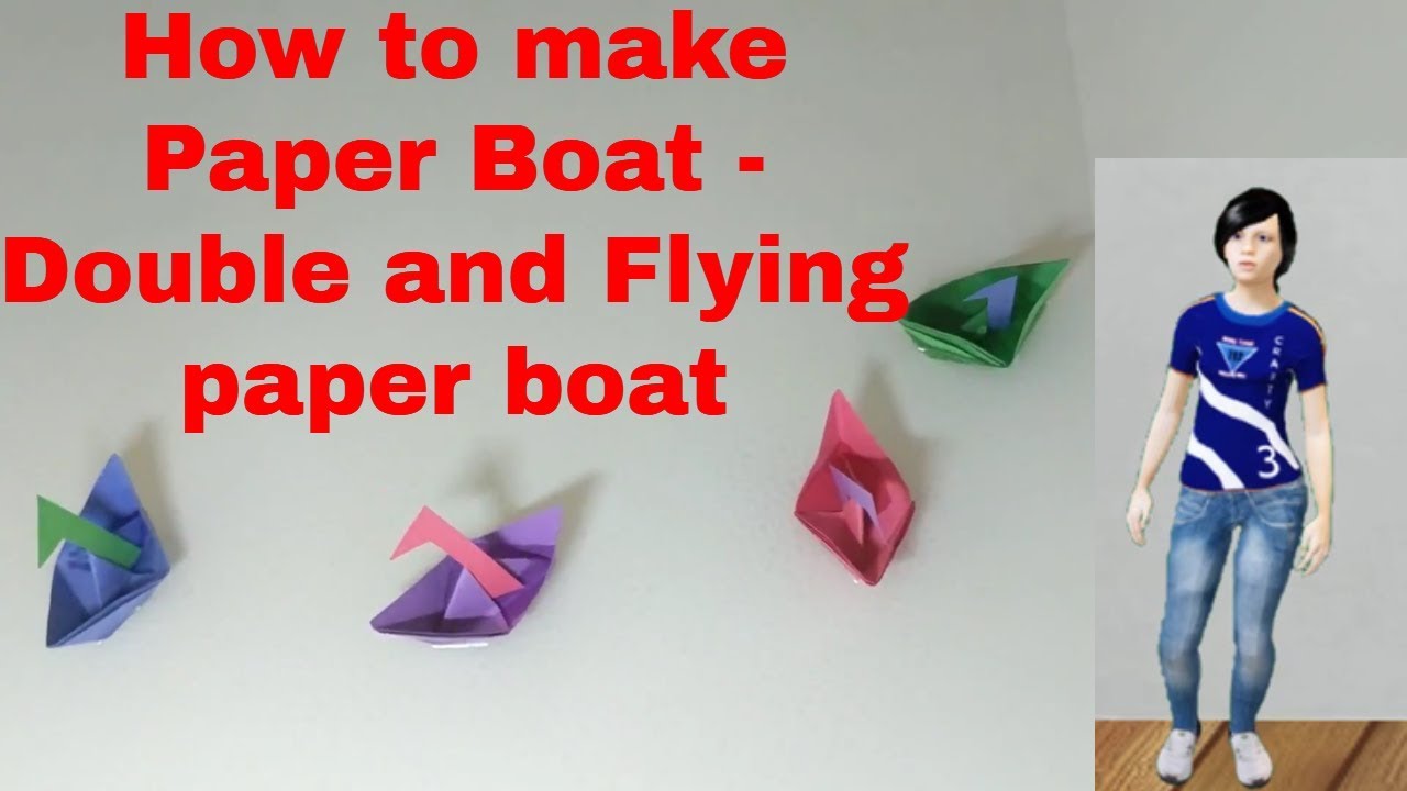 How to make Paper Boat - Double and Flying paper boat - YouTube