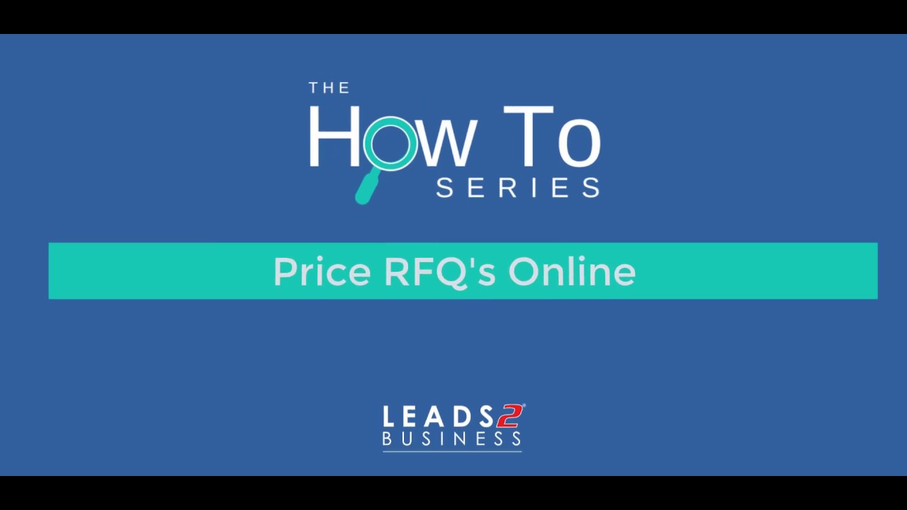 How To: Price RFQ's Online - YouTube