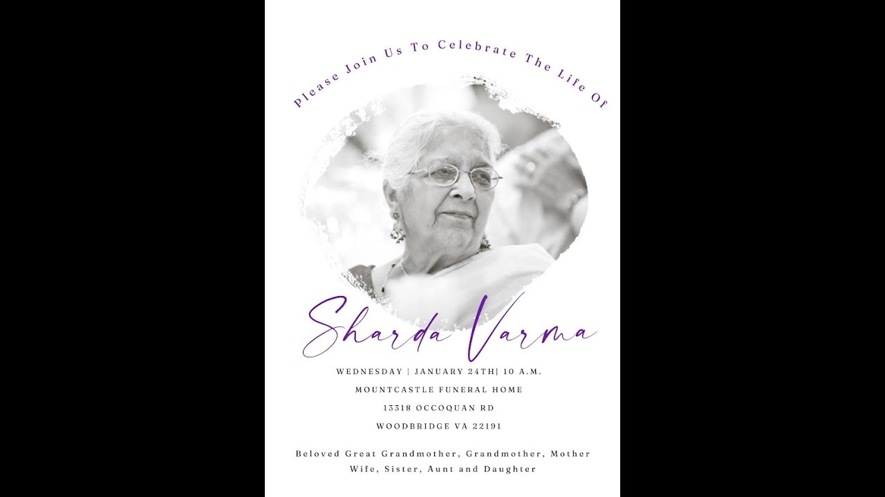 Celebration of life - Sharda Varma - YouTube