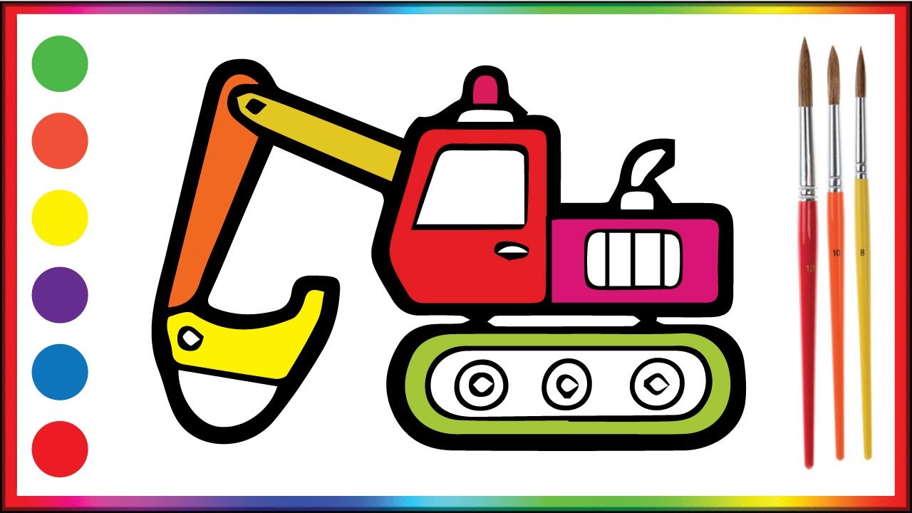 JCB Drawing, Painting, Coloring for Kids & Toddlers | How to Draw, Easy ...