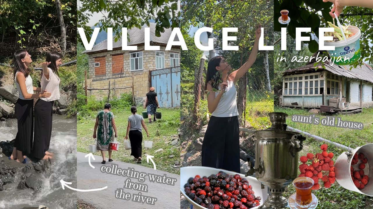 Eastern village life close to the river and mountains - YouTube