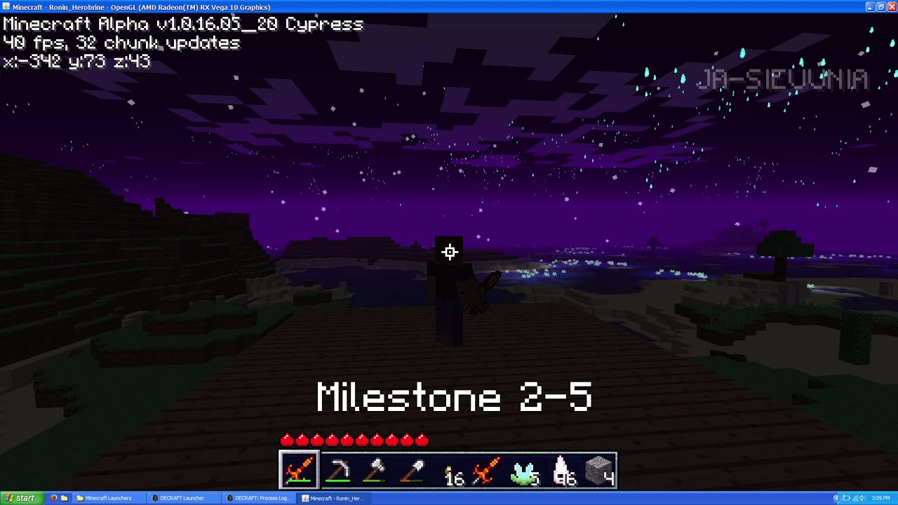 Minecraft Alpha 1.0.16.05_20 Cypress - Milestone 100 Challenge ...