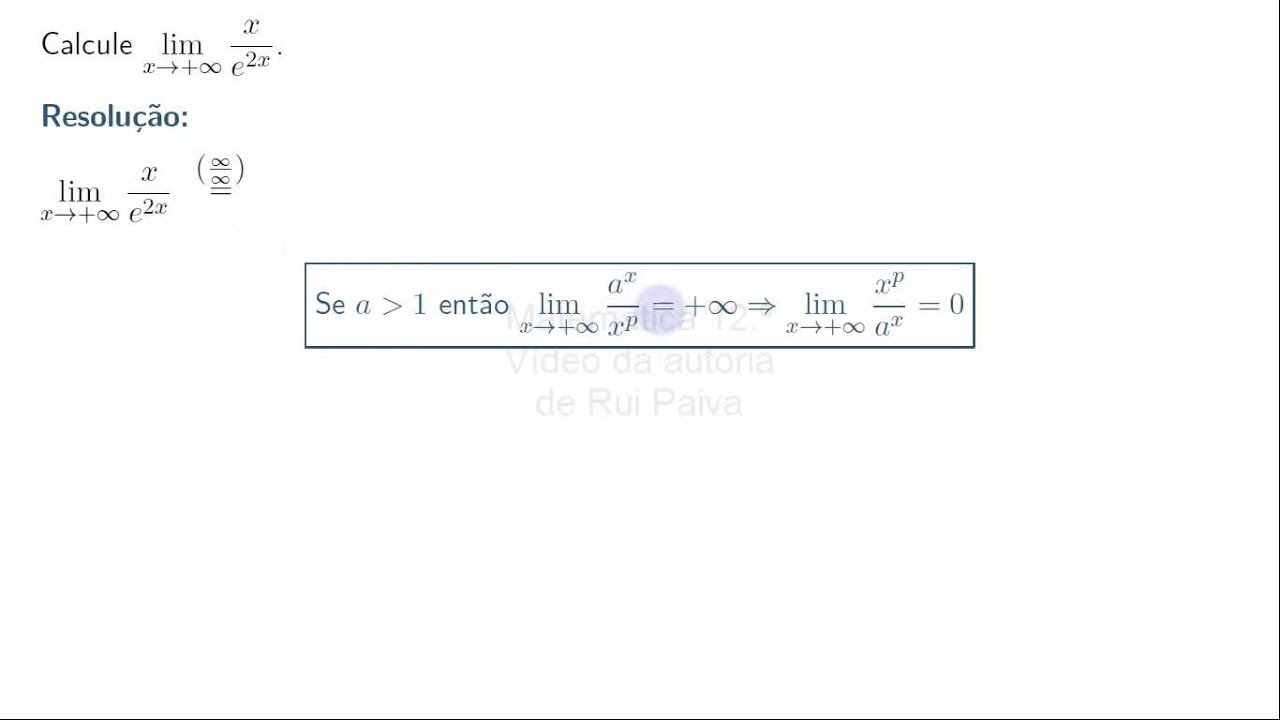Matemática 12 Limites E Continuidade Exercício 5 1 P Da Aula 5