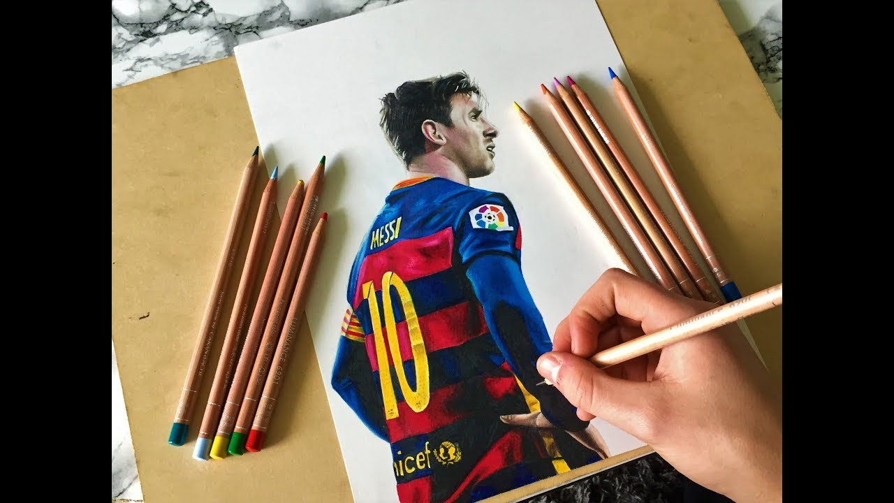 Drawing Lionel Messi - FC Barcelona - YouTube