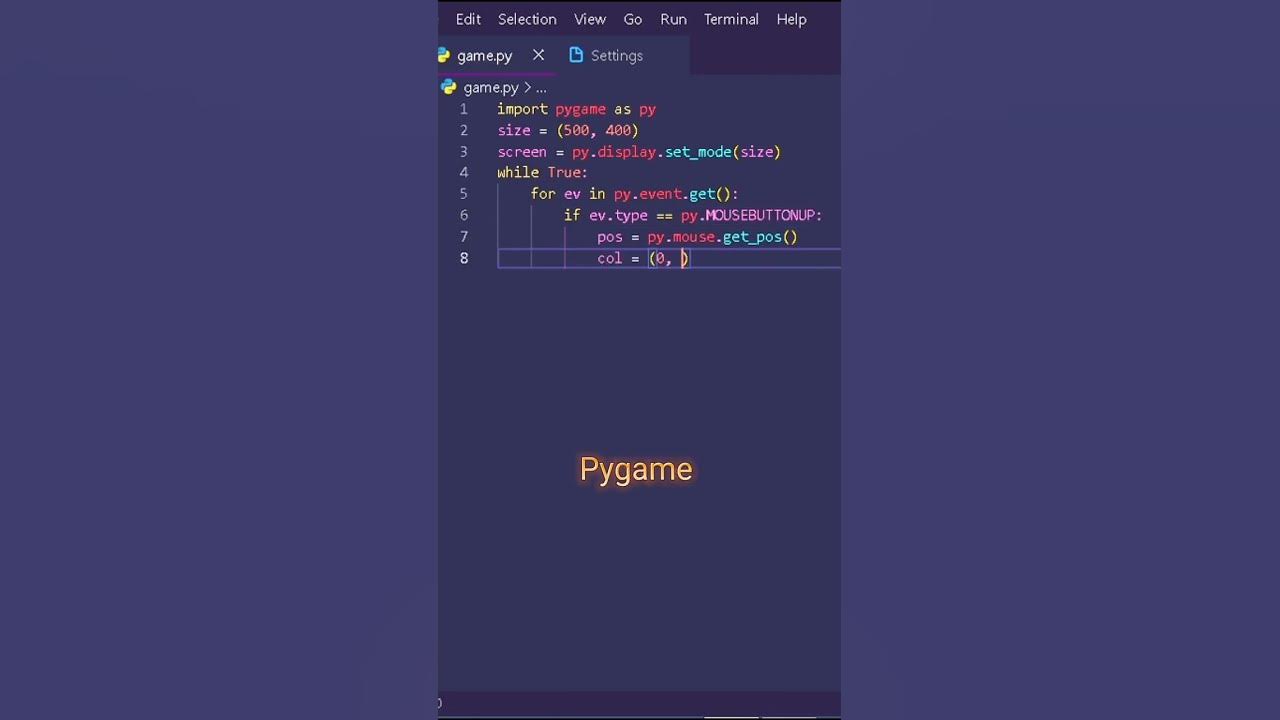 Pygame Create game in python Pygame python tutorial #python #pygame #coding #thecoder - YouTube