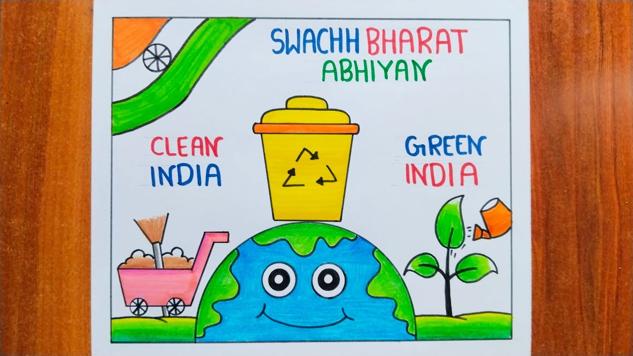 Swachh Bharat Drawing Easy / Swachh Bharat Abhiyan Poster Drawing ...