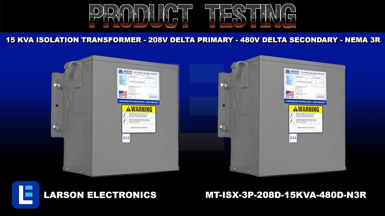 15 kVA Isolation Transformer - 208V Delta Primary - 480V Delta ...