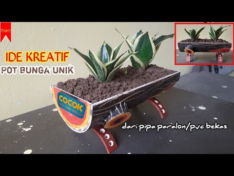 Pot bunga unik || DIY flower pot from pvc/paralon pipes - YouTube