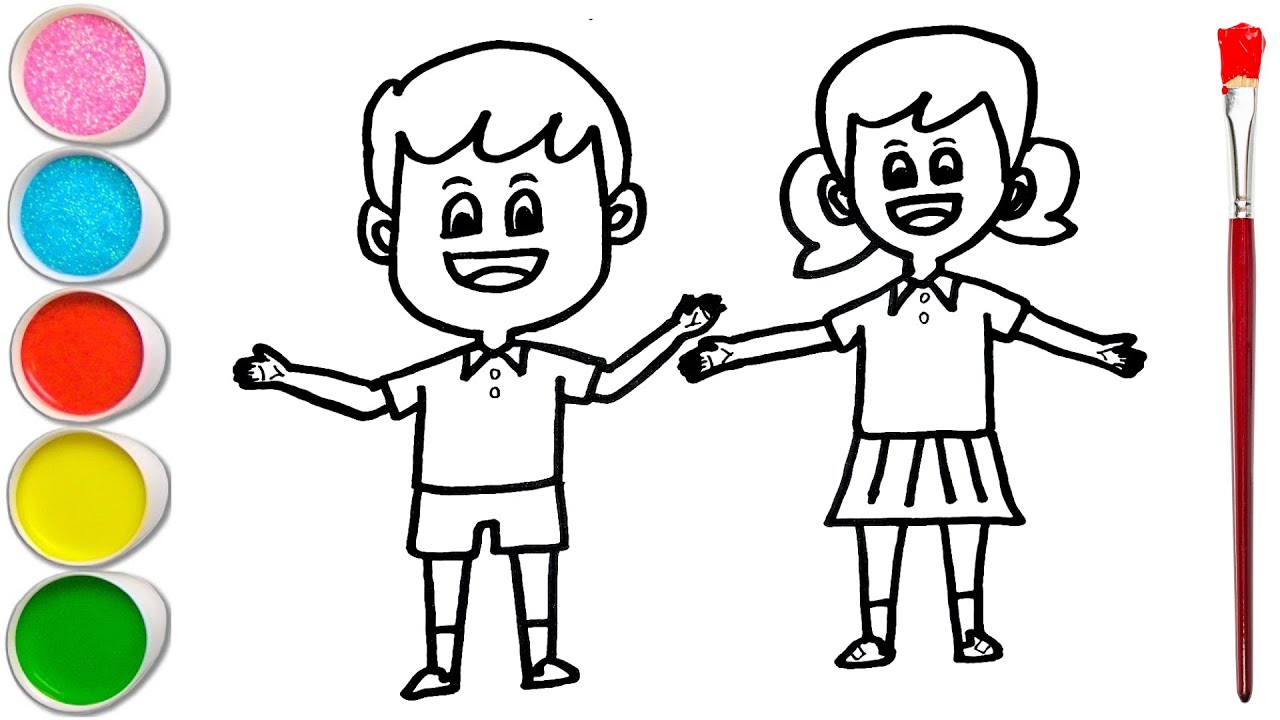 How to Draw Children, Roma and Diana so Cute l Drawing For Kids and ...