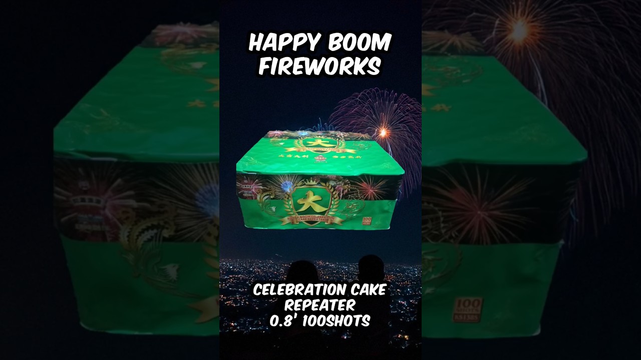 Happy Boom Celebration Cake Repeater 100 Shots #newyear #newyear2025 ...