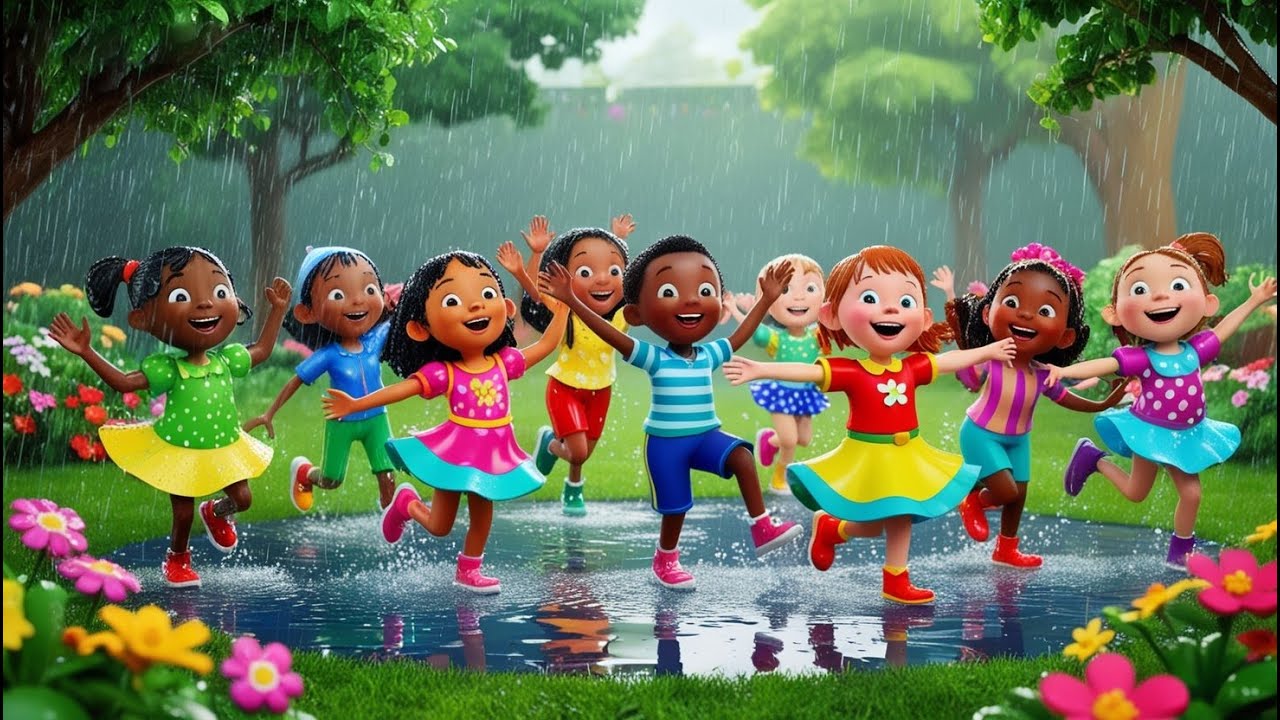 Splash into a world of fun with Dancing in the Rain! This cheerful ...
