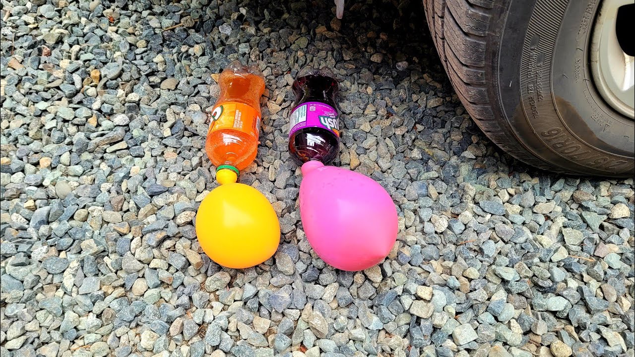 Crushing Crunchy & Soft Things With Car | Running Over Fanta, Slime ...