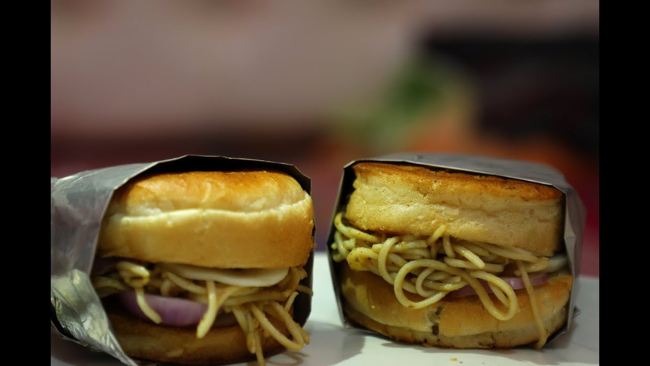 Maggi Burger, Noodle Burger,veggie Burger party recipe, Home made ...