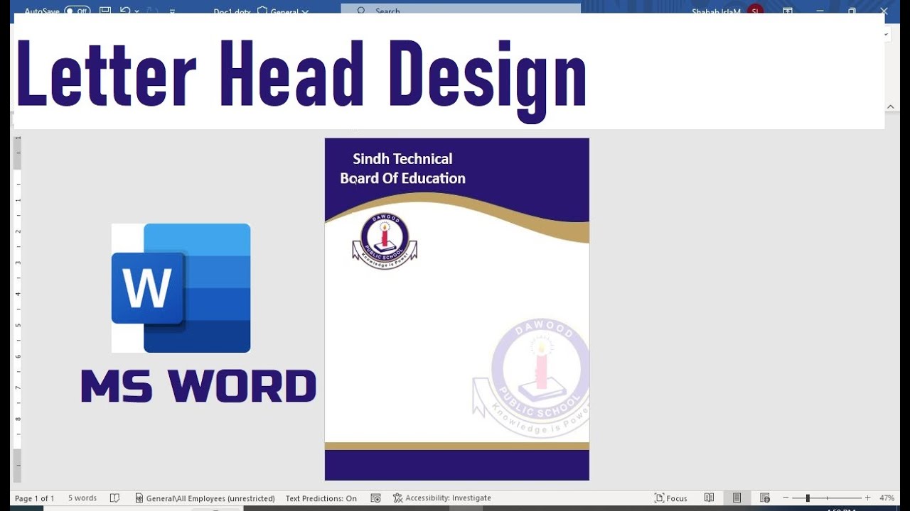 How to Create a Letter Head Design with MS Word - YouTube