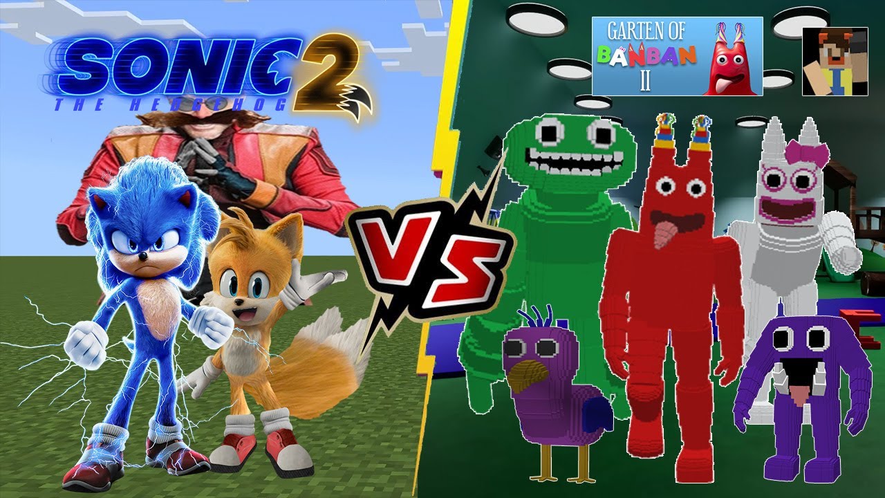 Garten of Banban 2 VS Sonic the Movie 2 [Minecraft PE] - YouTube