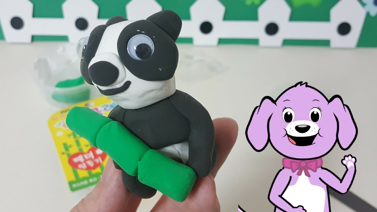 How to make a Panda out of Play Doh - Panda Magic Clay - For kids and ...
