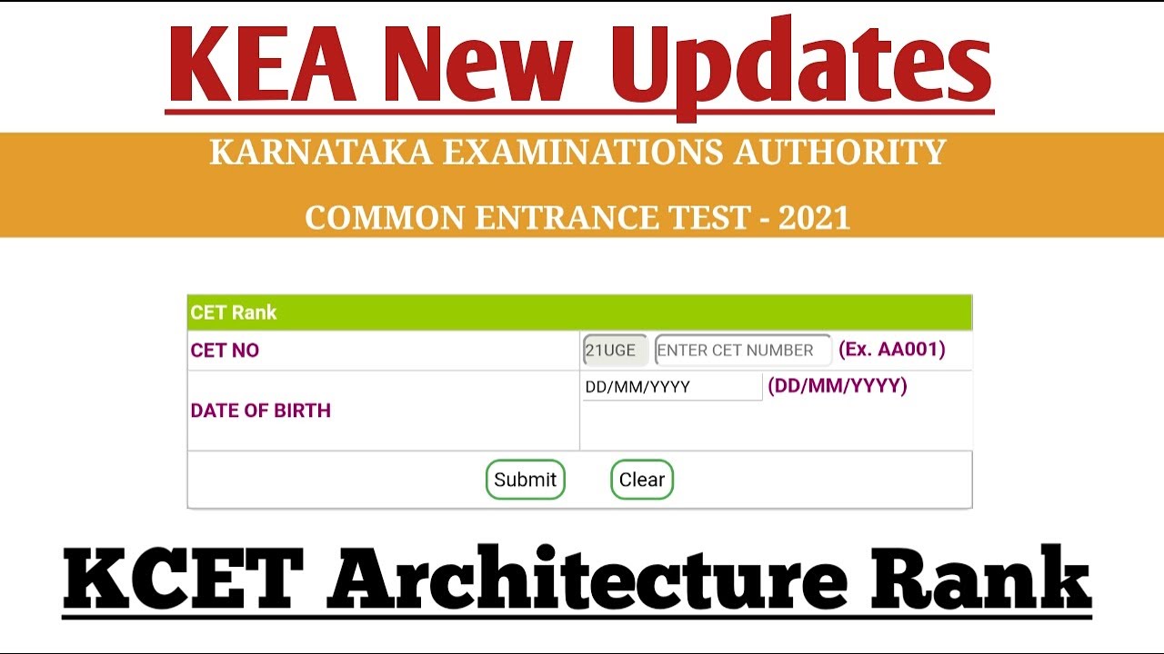 KCET Architecture Rank Released | KCET Architecture Rank 2021 | Check ...