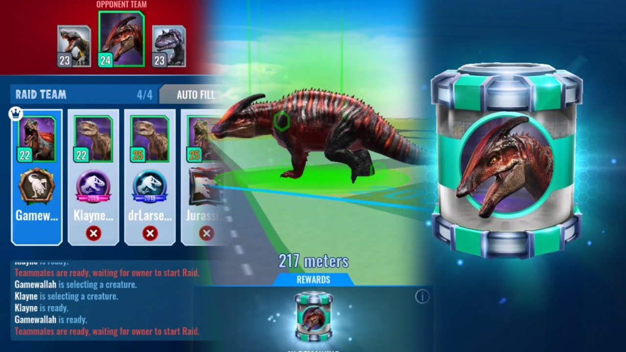 Parasauthops Boss Raid | Jurassic world alive | - YouTube