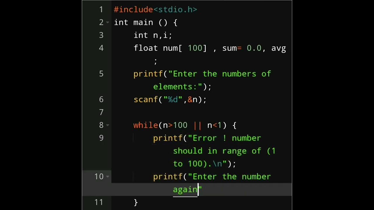C Program to Calculate Average Using Arrays ⚡ #education #cprogramming #shorts - YouTube
