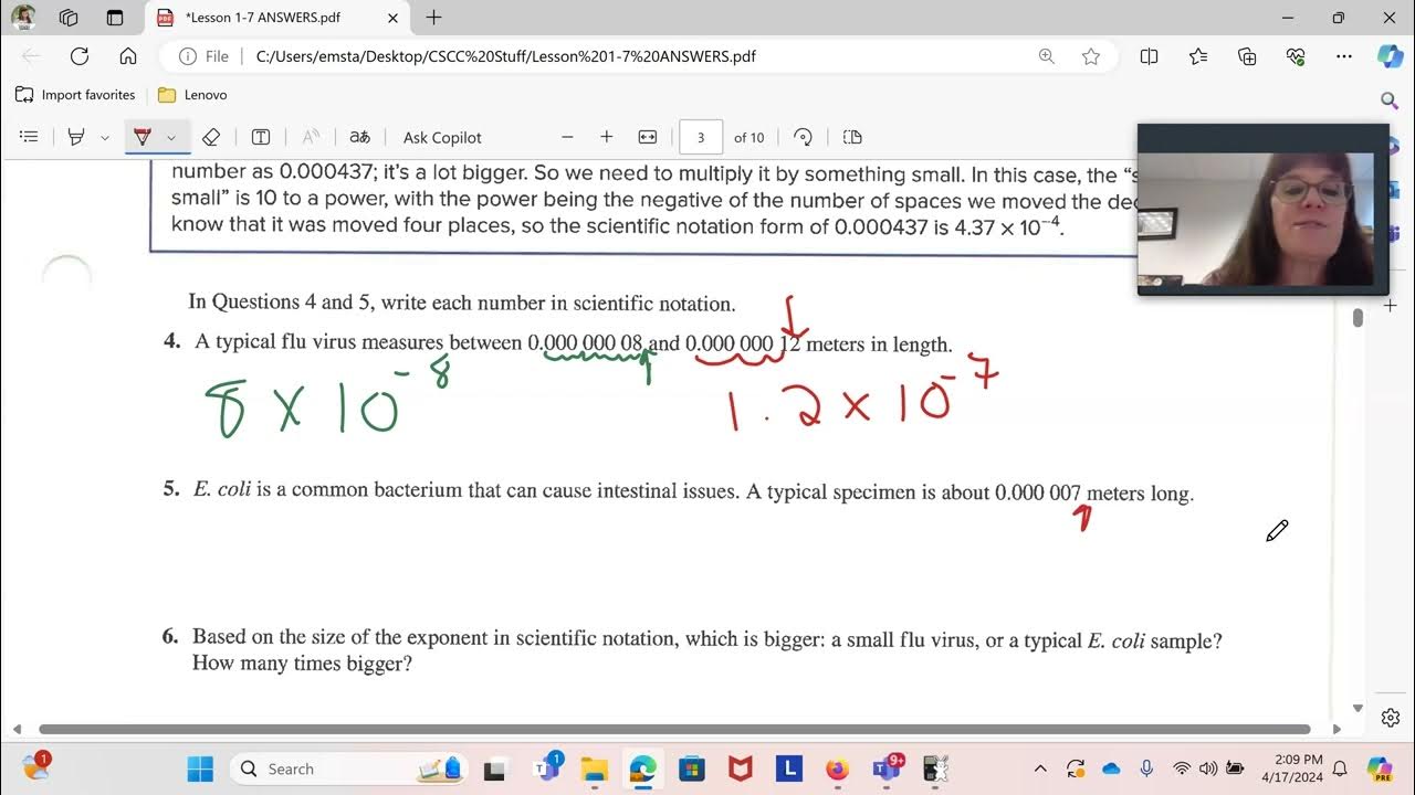 Lesson 1-7 Class Work Video (YouTube Link) - YouTube