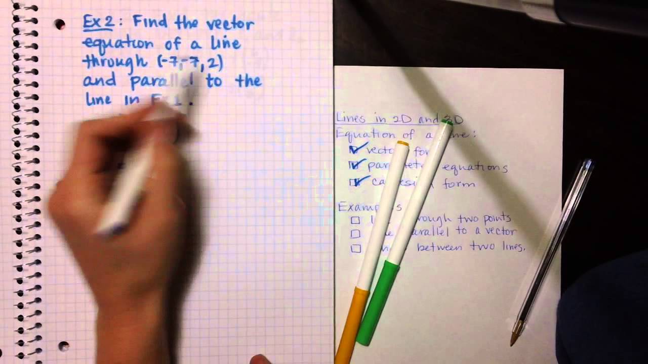 Example problems - Writing the vector, parametric anc Cartesian ...