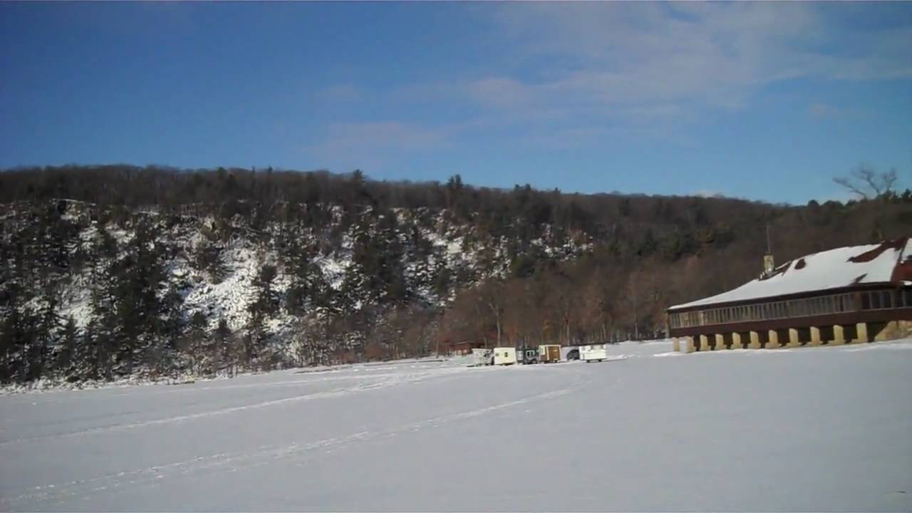 winter camping devils lake 2009 - YouTube