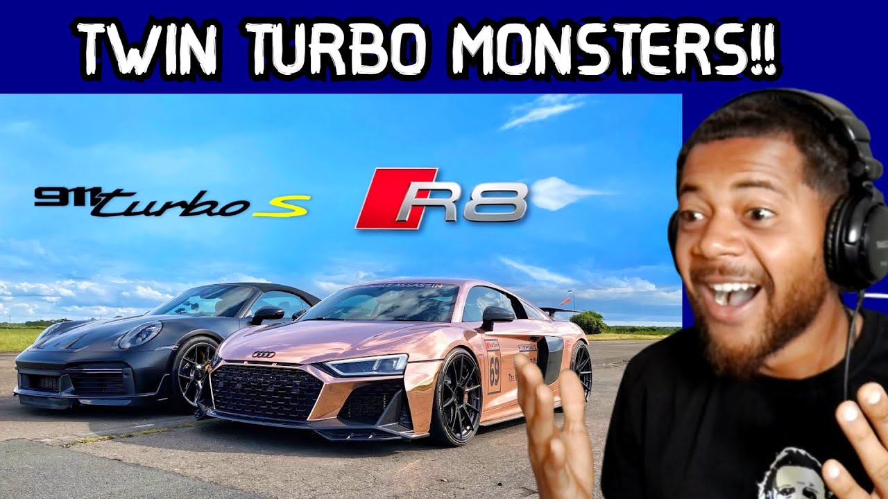 1500HP 911 Turbo S vs 1500HP Audi R8 - Drag Race | Reaction - YouTube