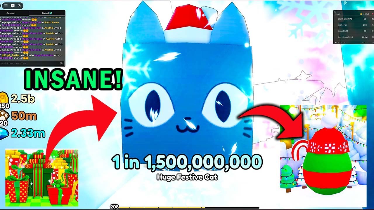 HUGE FESTIVE CAT HATCH ON CAMERA | PETS GO ROBLOX - YouTube